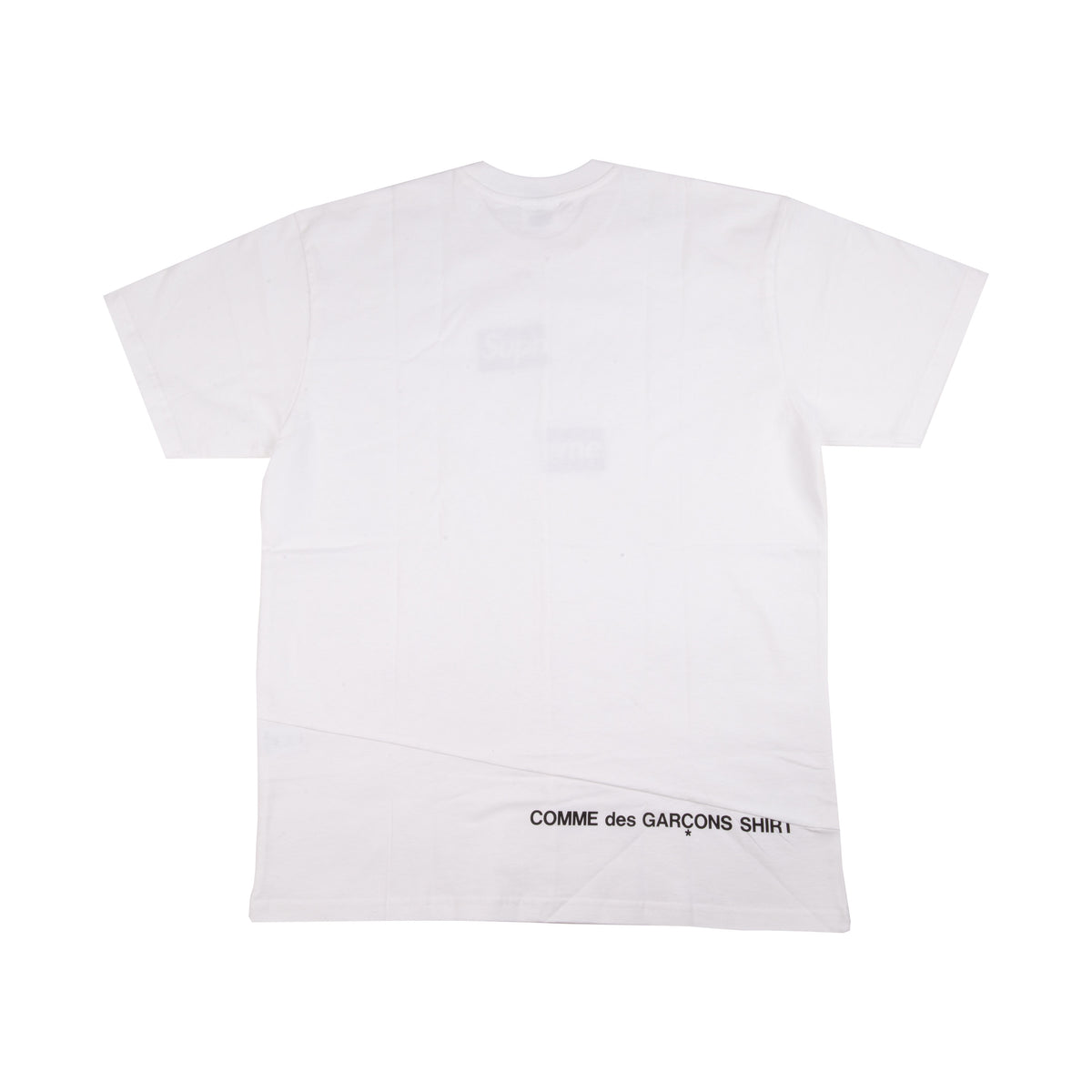 Supreme White CDG Split Logo Box Logo Tee – On The Arm