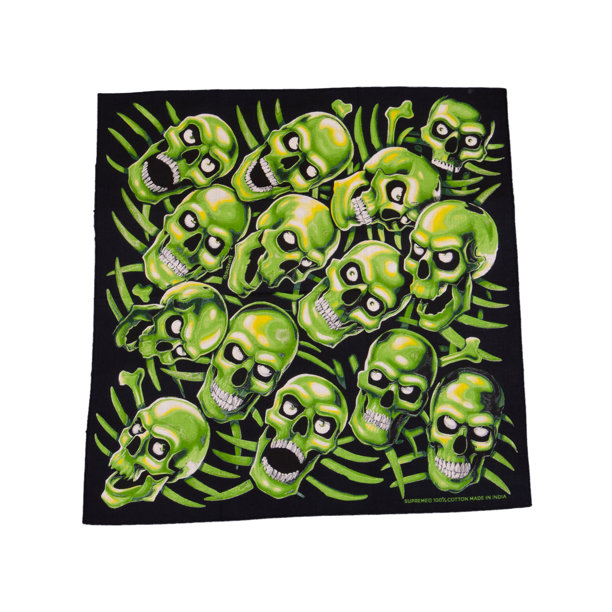 Supreme Liquid Blue Skull Pile Bandana – On The Arm